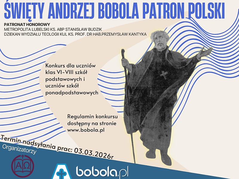 „Święty Andrzej Bobola - Patron Polski" - ogólnopolski konkurs literacki - Archidiecezja Lubelska